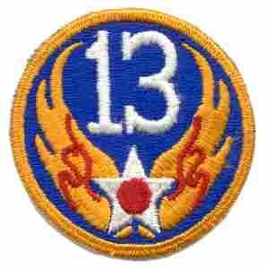 13th Air Force Patch, Authentic WWII Repro Cut Edge - Saunders Military ...
