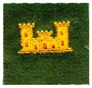 Engineer Badge, cloth, Olive Drab - Saunders Military Insignia
