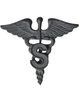 Medical Service MS Officer Army branch of service badge in black metal ...