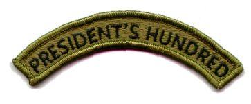President's 100 Tab in subdued - Saunders Military Insignia