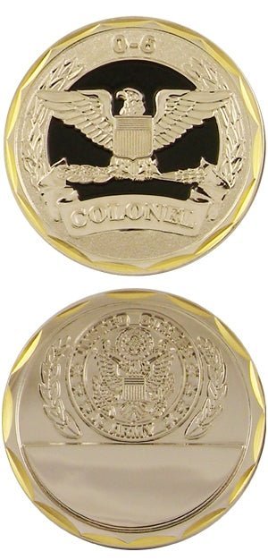 US Army Colonel rank insignia challenge coin - Saunders Military Insignia